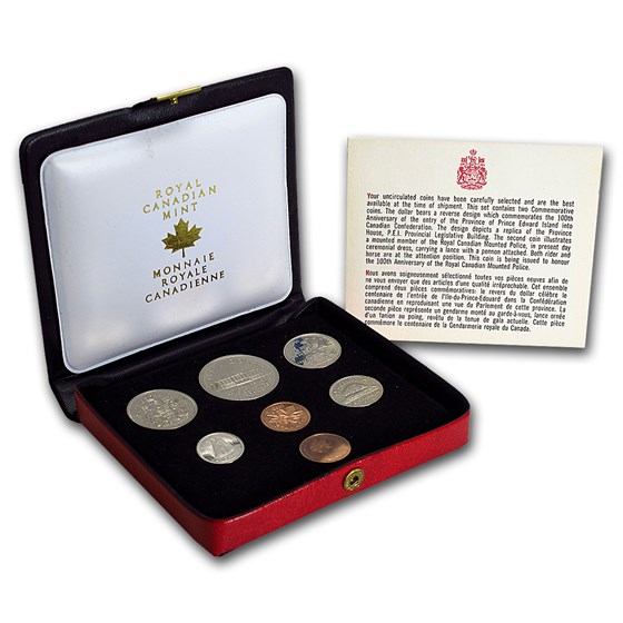 Buy 1973 Canada 7-Coin Nickel Custom Set Red Case BU (Box & COA) | APMEX