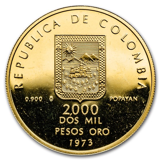 Buy 1973 Colombia Gold 2000 Pesos Valencia Proof | APMEX