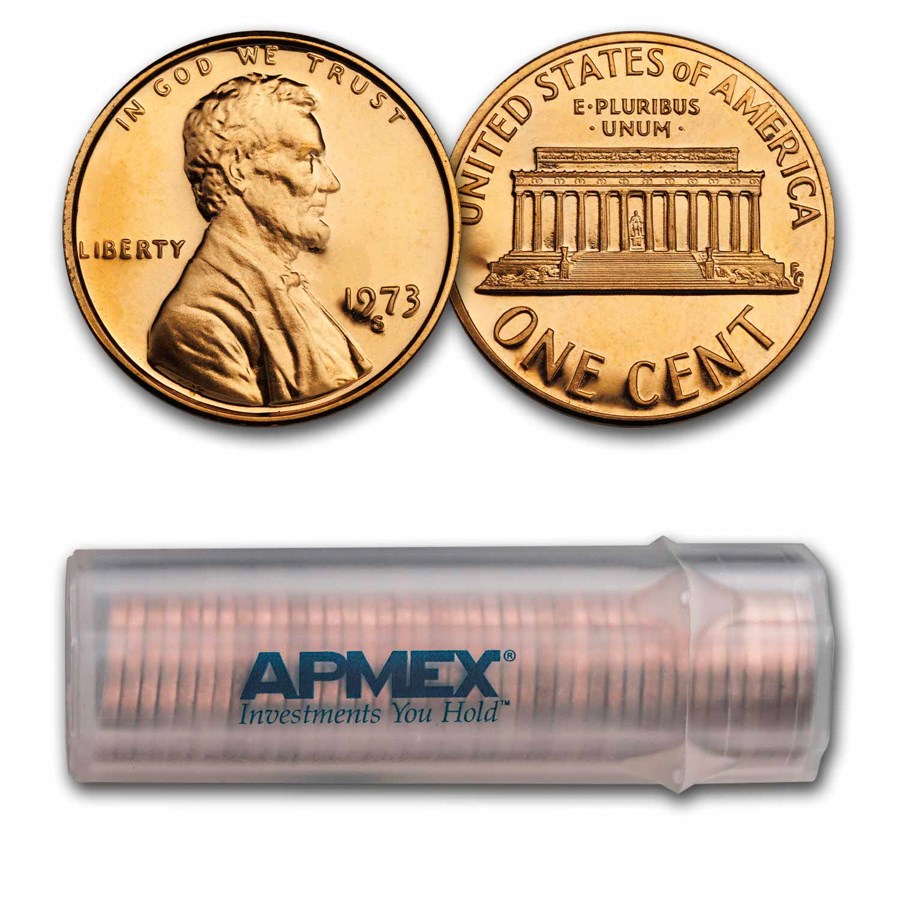 Buy 1973-S Lincoln Cent 50-Coin Roll Proof | APMEX