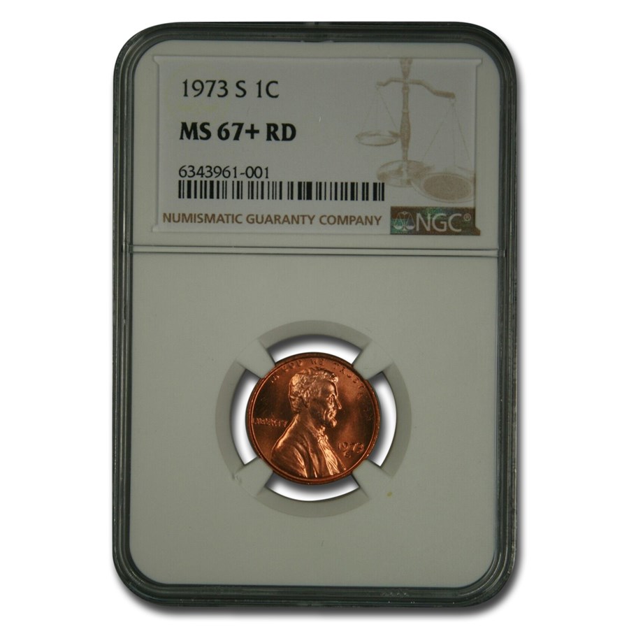 1973-S Lincoln Cent MS-67+ NGC (Red)