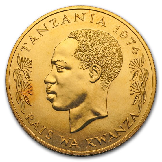 Buy 1974 Tanzania Gold 1500 Shilingi Cheetahs Conservation Series BU ...