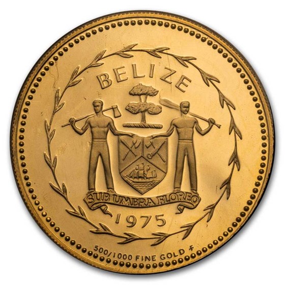 1975 Belize Gold 100 Dollars United Nations Proof w/Album