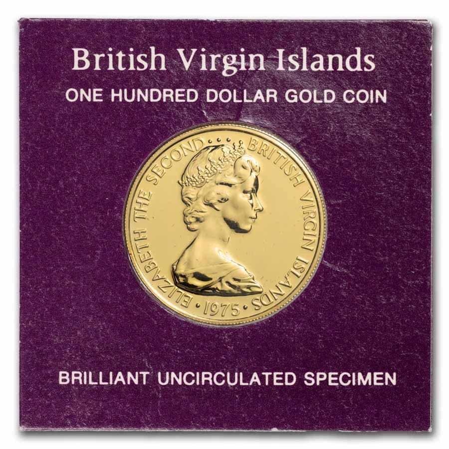 1975 British Virgin Islands Gold 100 Dollars BU