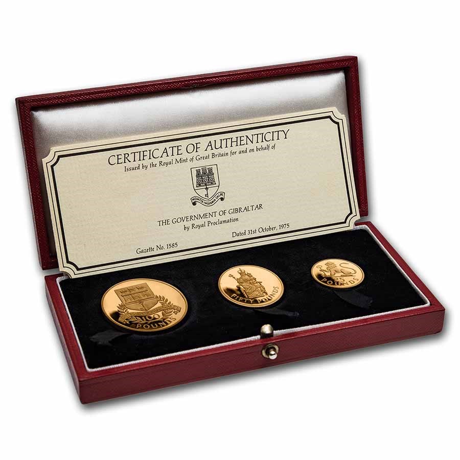 Buy 1975 Gibraltar Gold 3-Coin Proof Set | APMEX