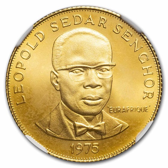 1975 Senegal Gold 500 Francs 25th Ann. EURAFRIQUE MS-69 NGC