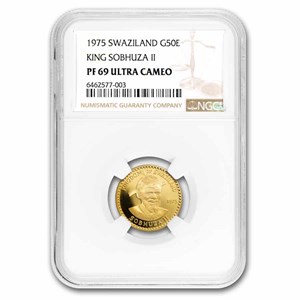 Buy 1975 Swaziland Gold 50 Emalangeni II PF-69 NGC | APMEX