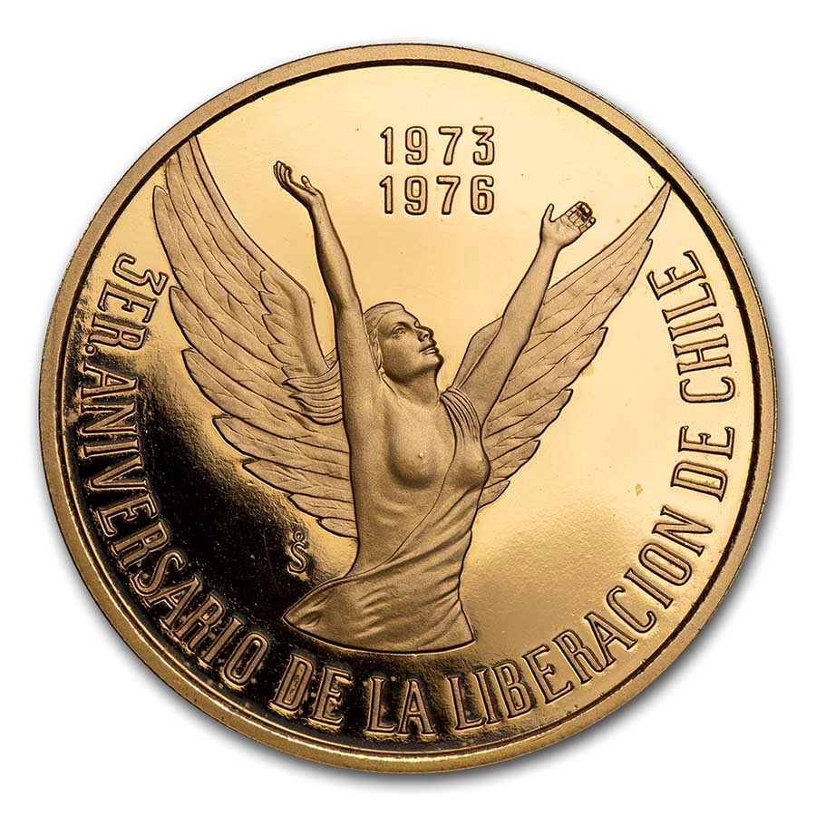 Buy 1976 Chile Gold 100 Pesos 3rd Anniversary of New Government Proof ...