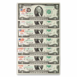 Buy 7 Consecutive 1976 (L-SF) $2 FRN 1st Day Stamp CU | APMEX
