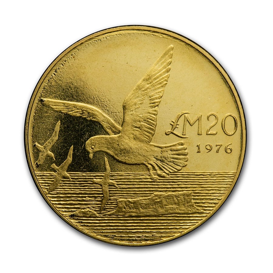 Buy 1976 Malta Gold 20 Pounds Storm Petrel BU | APMEX