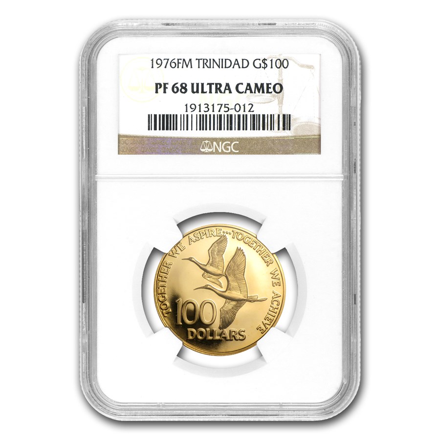 Buy 1976 Trinidad & Tobago Gold $100 Birds PF-68 NGC | APMEX