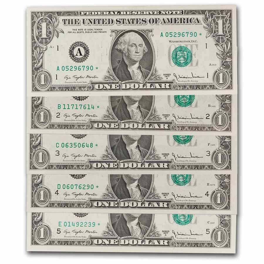 Buy 1977-A* $1.00 FRN CU (FR#1910*) 12 Star Note District Set | APMEX