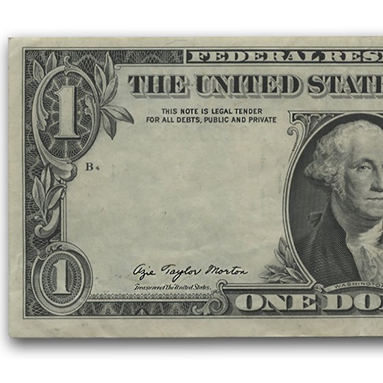 Buy 1977-A $1 FRN Seal & Serial # on Back AU (Missing 3rd Printing) | APMEX