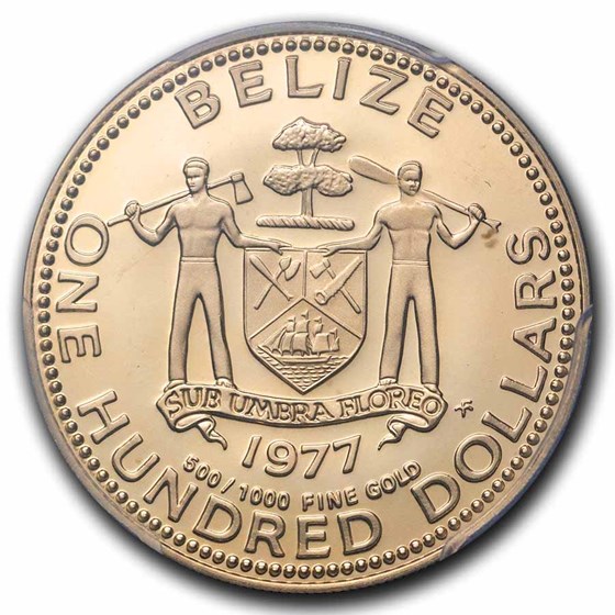 1977 Belize Proof Gold 100 Dollar Kinich Ahau PR-67 PCGS
