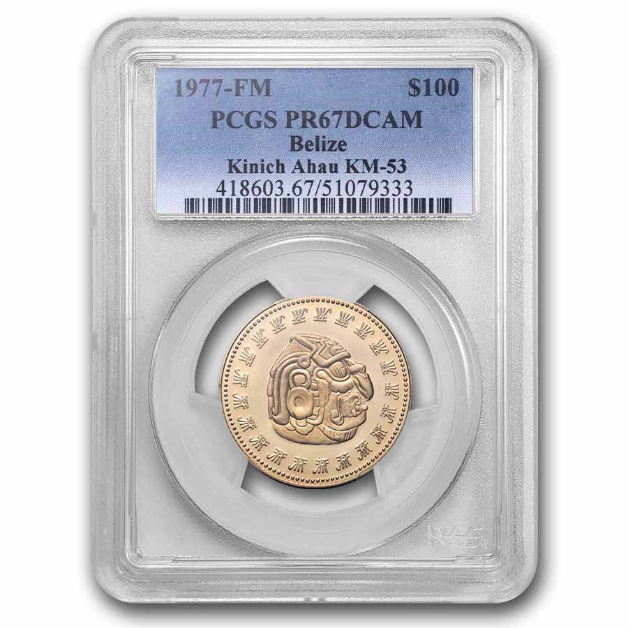 1977 Belize Proof Gold 100 Dollar Kinich Ahau PR-67 PCGS