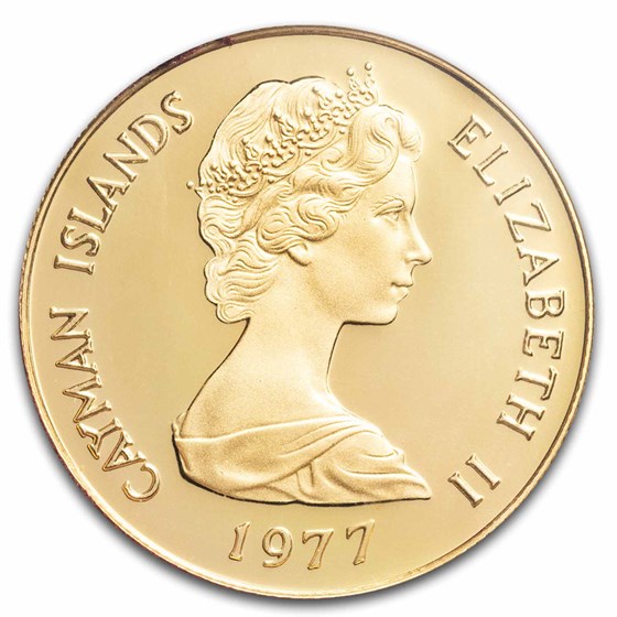 1977 Cayman Islands Gold 50 Dollars Proof (Queen Elizabeth I)
