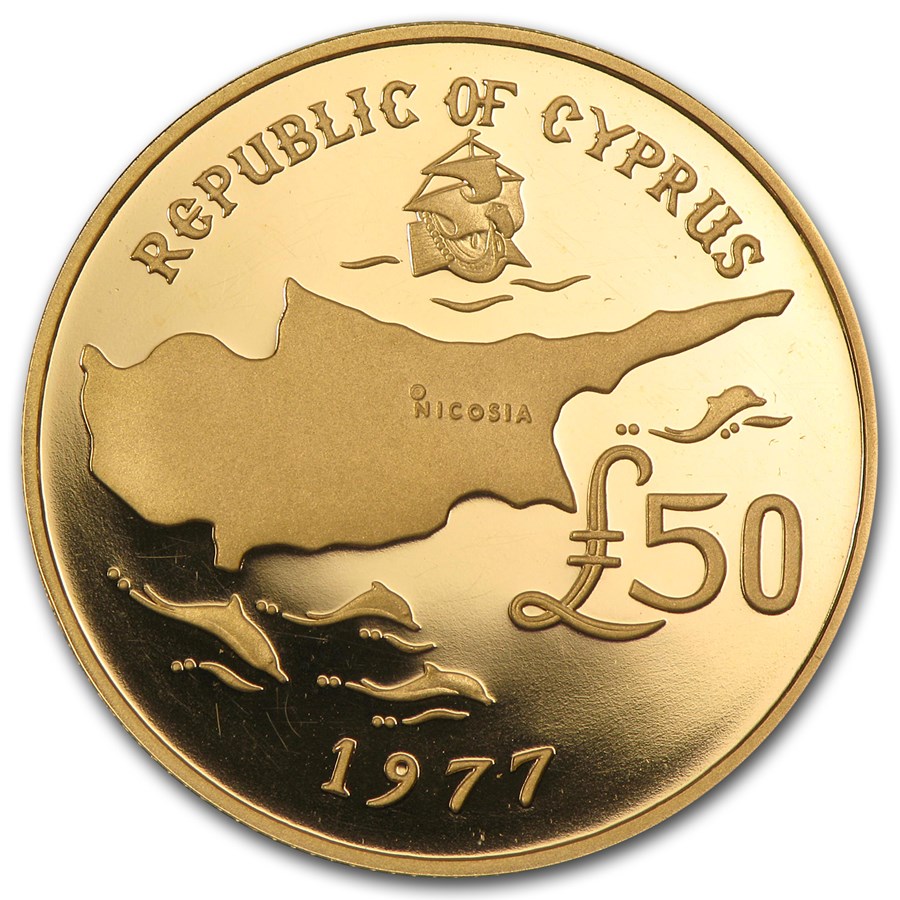 Buy 1977 Cyprus Gold 50 Pound Proof | APMEX