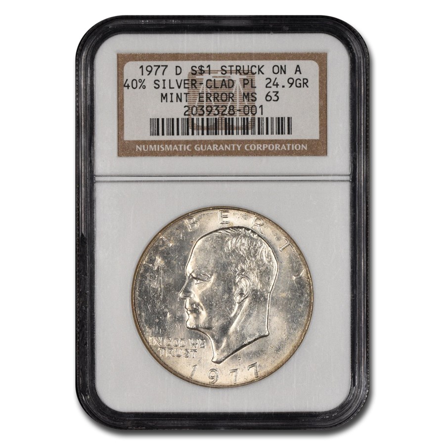 1977-D Clad Eisenhower Dollar MS-63 NGC (Struck on 40% Silver)