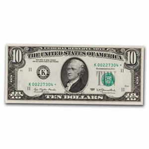 Buy 1977* (K-Dallas) $10 FRN CU (Fr#2023-K*) Star Note! | APMEX