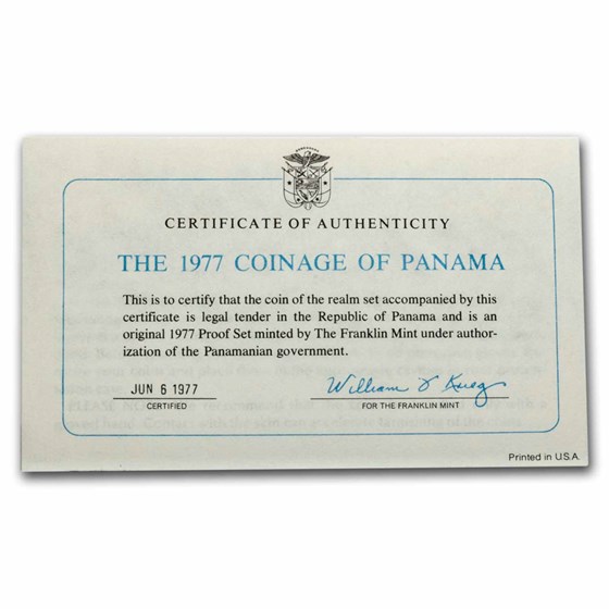 Buy 1977 Panama Silver 9-Coin Proof Set w/COA | APMEX