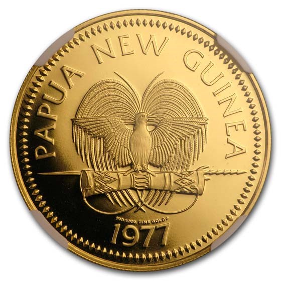 Buy 1977 Papua New Guinea Gold 100 Kina Papuan Hornbill PF-69 NGC | APMEX
