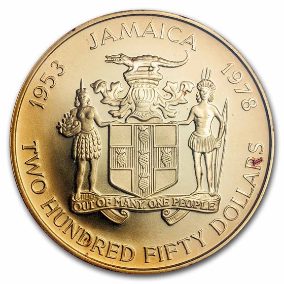 Buy 1978 Jamaica Gold 250 Dollars Coronation Proof | APMEX