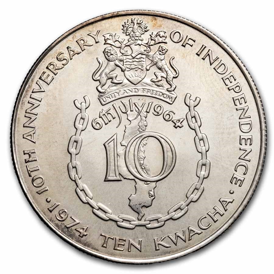 1978 Malawi Silver 10 Kwacha BU (10th Ann of Independence)