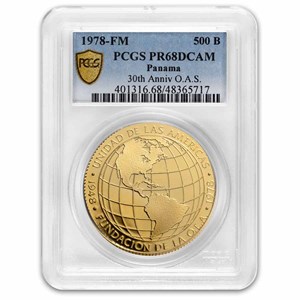 1978 Panama Gold 500 Balboas American States PF-68 DCAM PCGS