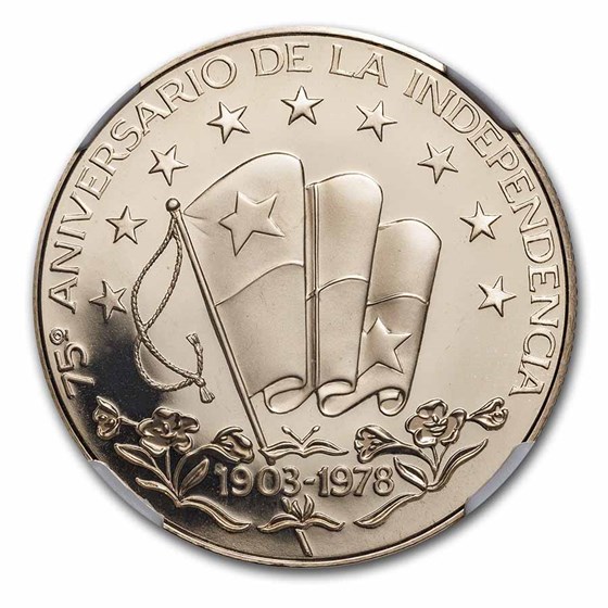 Buy 1978 Panama Gold 75 Balboas 75th Anniv of Independence PF-69 NGC | APMEX