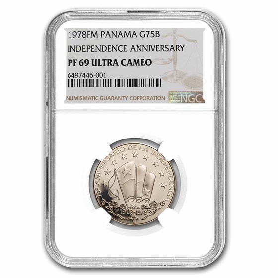 Buy 1978 Panama Gold 75 Balboas 75th Anniv of Independence PF-69 NGC | APMEX