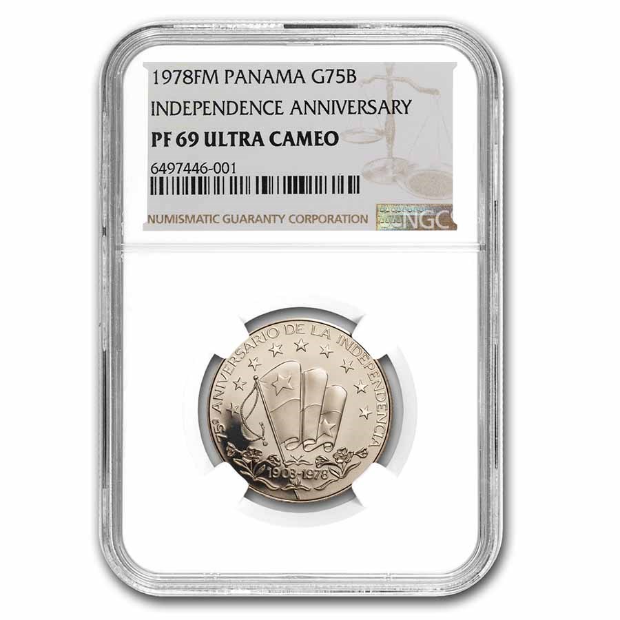 Buy 1978 Panama Gold 75 Balboas 75th Anniv of Independence PF-69 NGC | APMEX