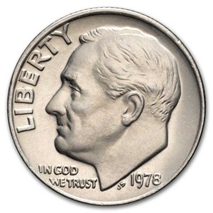 Buy 1978 Roosevelt Dime 50-Coin Roll BU | APMEX