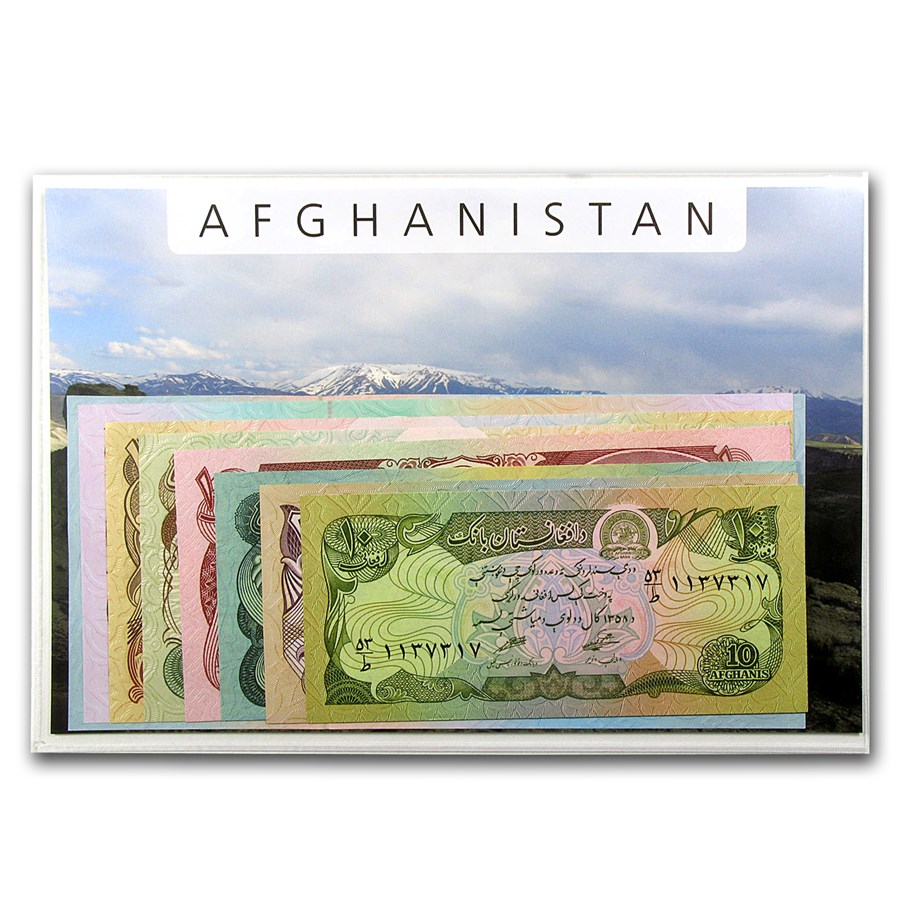 Buy 1979-1993 Afghanistan 10-10000 Afghanis Banknote Set Unc | APMEX Buy 1979-1993 Afghanistan 10-10000 Afghanis Banknote Set Unc | APMEX