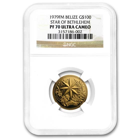 Buy 1979 Belize Proof Gold 100 Dollar Star of Bethlehem PF-70 NGC | APMEX