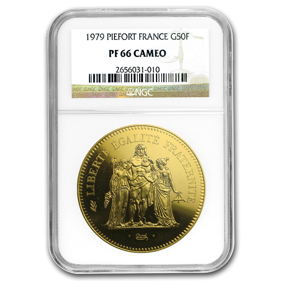 Buy 1979 France Gold 50 Francs Piedfort Hercules & Maidens PF-66 NGC ...