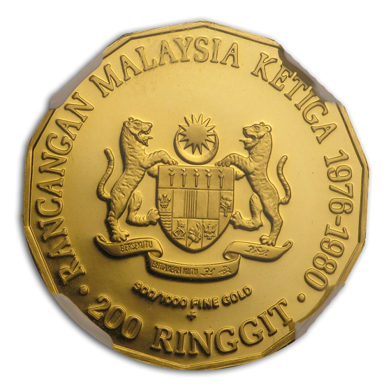Buy 1980 Malaysia Proof Gold 200 Ringgit 3rd Malaysian Plan PF-69 NGC ...