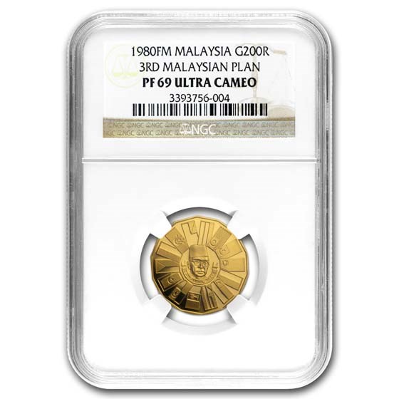 Buy 1980 Malaysia Proof Gold 200 Ringgit 3rd Malaysian Plan PF-69 NGC ...