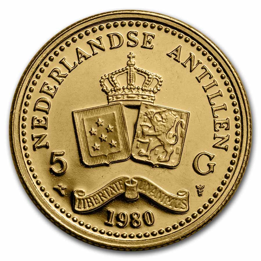 Buy 1980 Netherlands Antilles Gold 5 Gulden Proof | APMEX