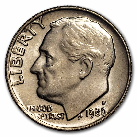 Buy 1980-P Roosevelt Dime 50-Coin Roll BU | APMEX