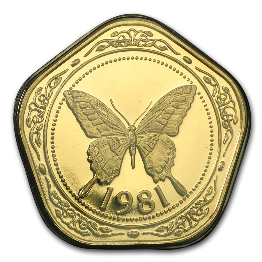 Buy 1981 Belize Proof Gold 100 Dollars Yellow Swallowtail Butterfly | APMEX