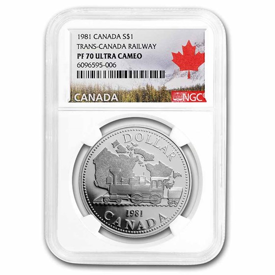 Buy 1981 Canada Silver Dollar PF-70 Ultra Cameo NGC (Trans. Railroad ...