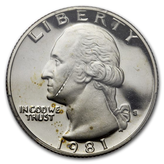 Buy 1981-S Washington Quarter Type-I (Struck-Thru) PR-67DCAM PCGS | APMEX