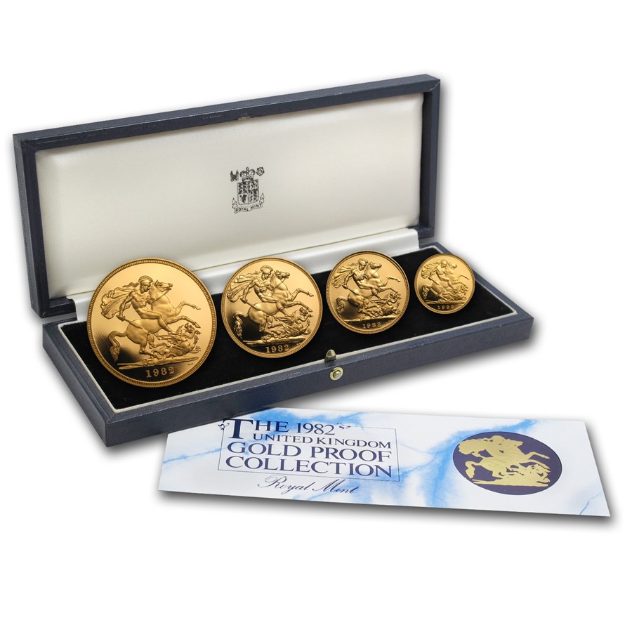 Buy 1982 Great Britain 4-Coin Gold Sovereign Proof Set | APMEX