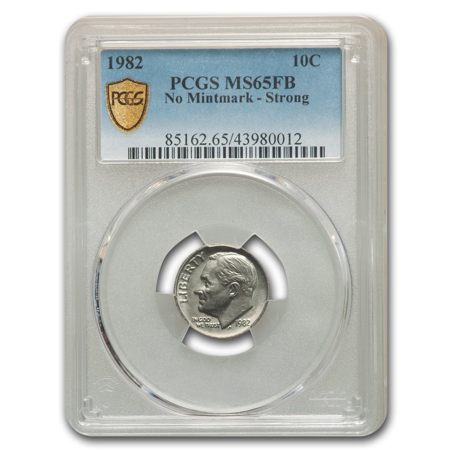Buy 1982 No Mint mark Roosevelt Dime MS-65 PCGS (FB, Strong) | APMEX