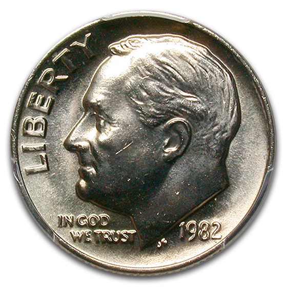Buy 1982 No Mint mark Roosevelt Dime MS-65 PCGS (FB, Strong) | APMEX