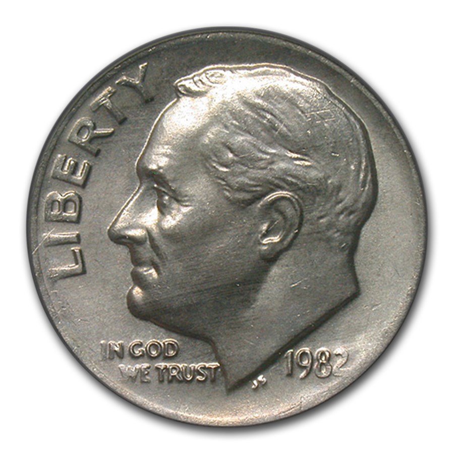 Buy 1982 No Mint mark Roosevelt Dime MS-65 PCGS (Weak) | APMEX