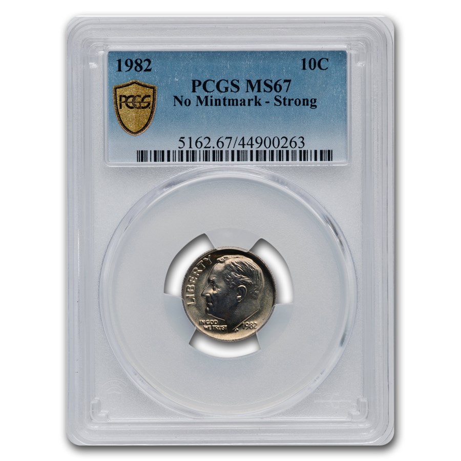 Buy 1982-No Mintmark Roosevelt Dime MS-67 PCGS (Strong) | APMEX