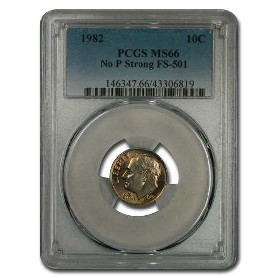 Buy 1982 Roosevelt Dime MS-66 PCGS (No P Strong FS-501) | APMEX