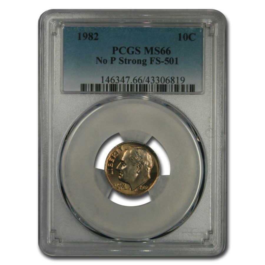 Buy 1982 Roosevelt Dime MS-66 PCGS (No P Strong FS-501) | APMEX