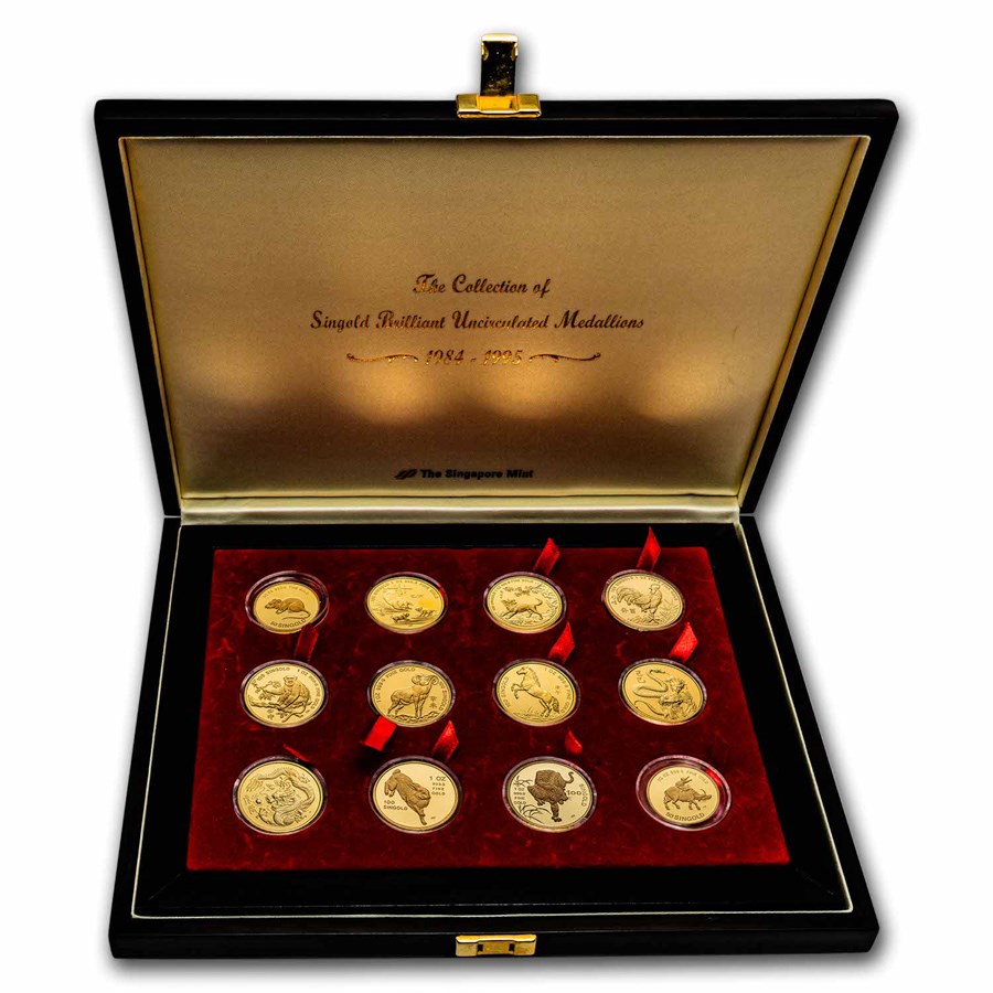 Buy 1984-1995 Singapore Lunar 12-Coin Gold Set (11 Oz) | APMEX