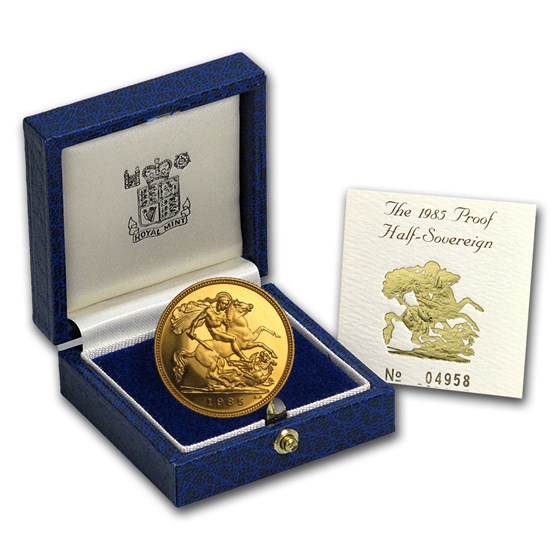 Buy 1985 Great Britain Gold 1/2 Sovereign Proof (w/Box & COA) | APMEX